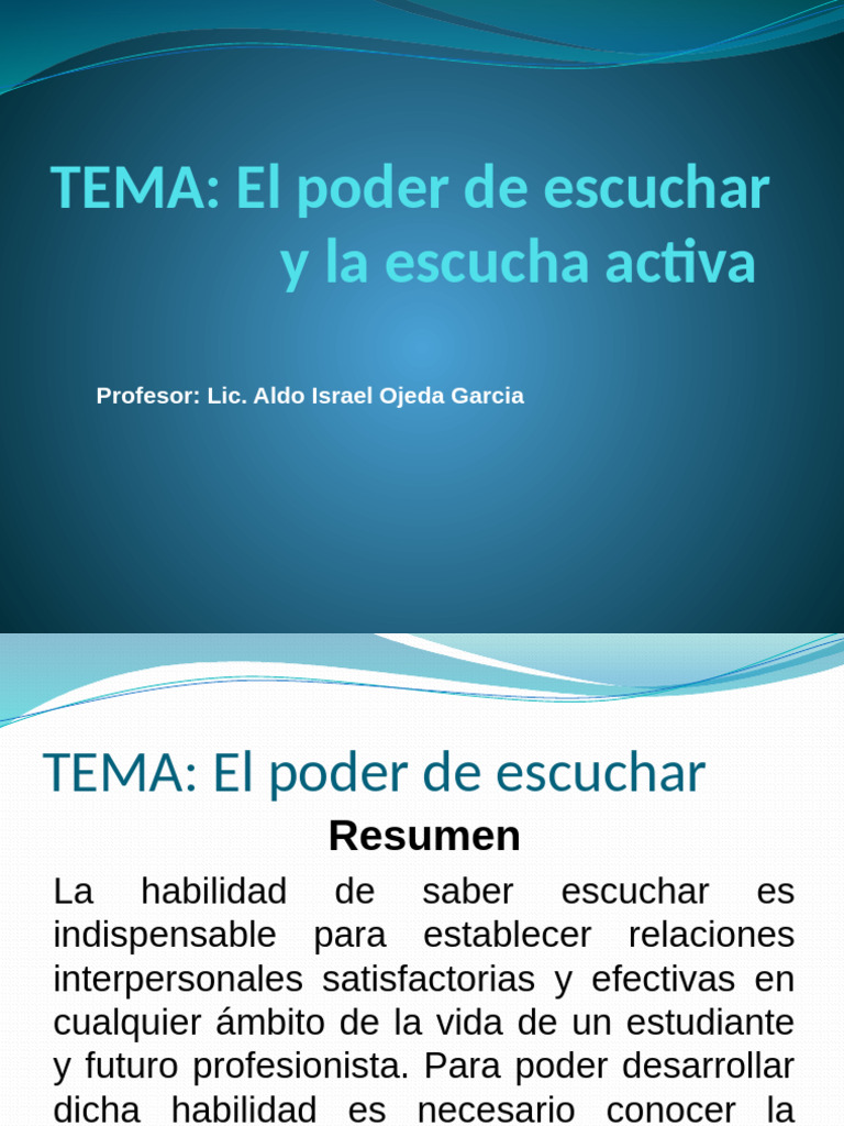 Escucha Activa | PDF | Comunicación no verbal