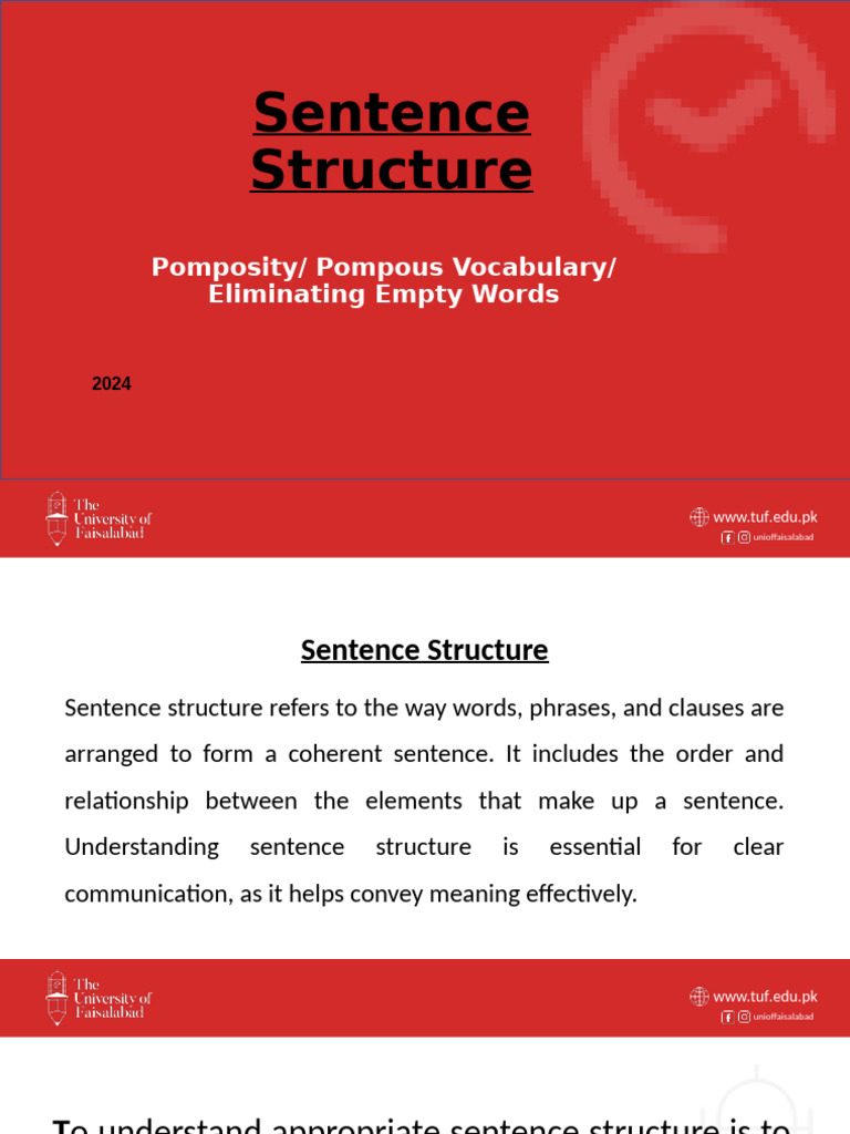 Sentence Structure | PDF | Word | Syntax