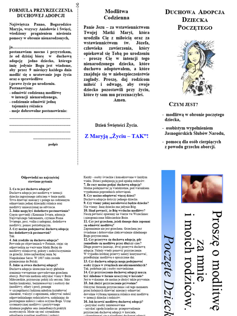 Duchowa Adopcja Dziecka Poczętego | PDF