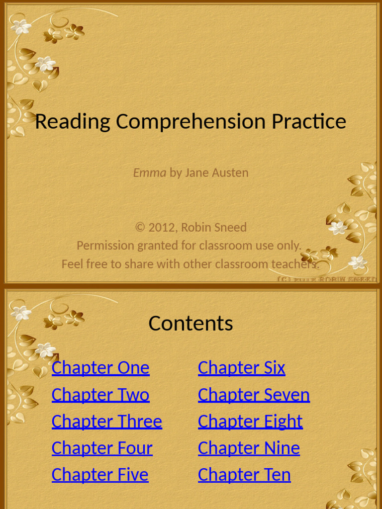 Reading Comprehension Practice: by Jane Austen | PDF | Emma (Novel)