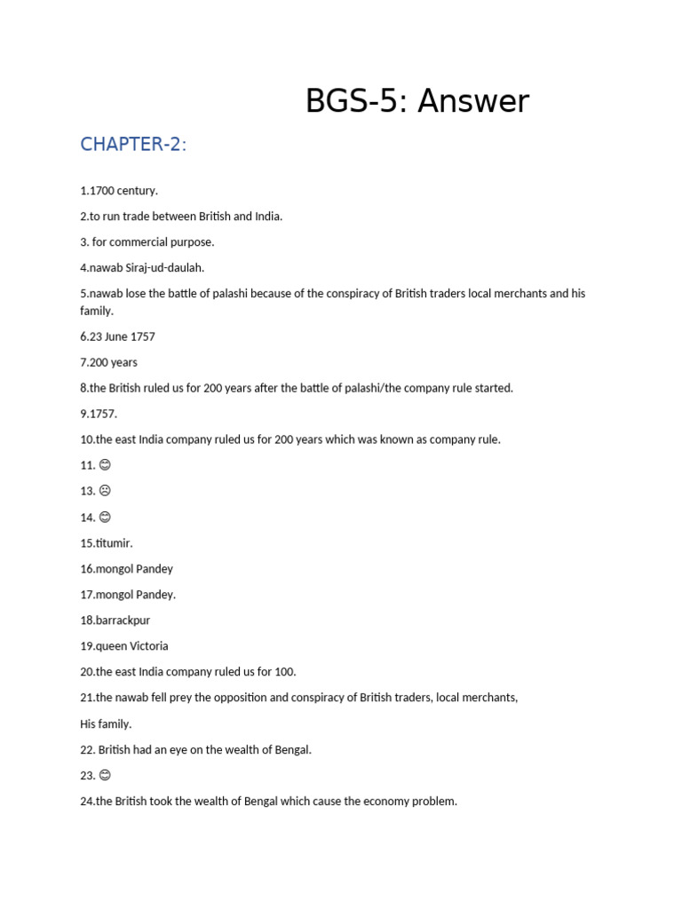 BGS-5: Answer: Chapter-2 | PDF | Art | History