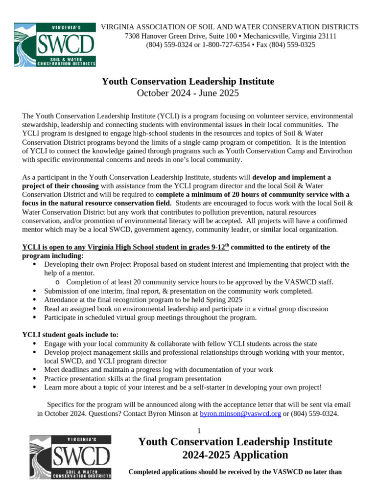 2024 2025 YCLI Application | PDF | Social Science