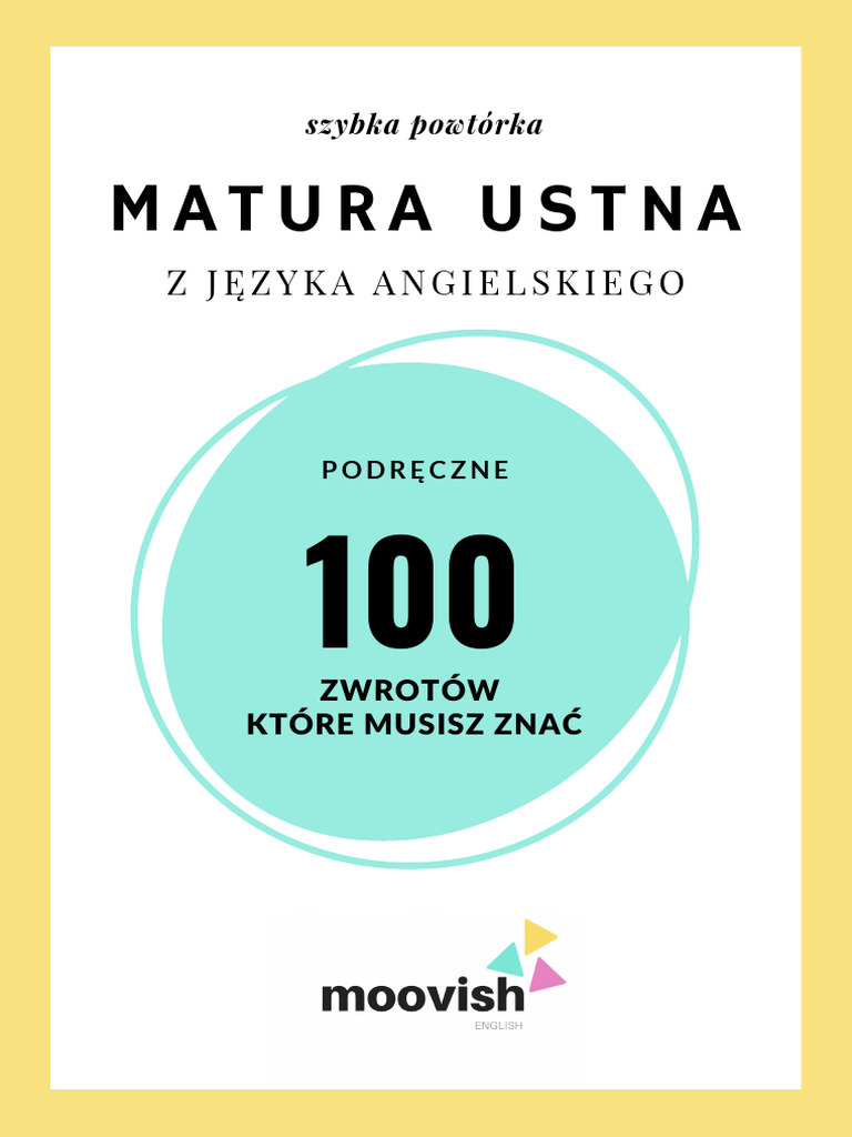 Matura Ustna Angielski Moovish - PL | PDF