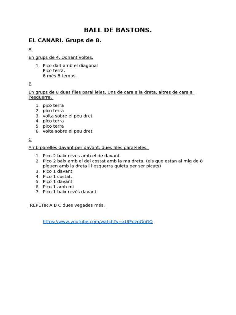 ESO1 Ball Lde Bastons EL CANARI | PDF