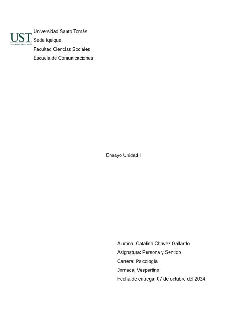 Ensayo Persona y Filosofía - Catalina Chavez | PDF | Tomás de Aquino ...