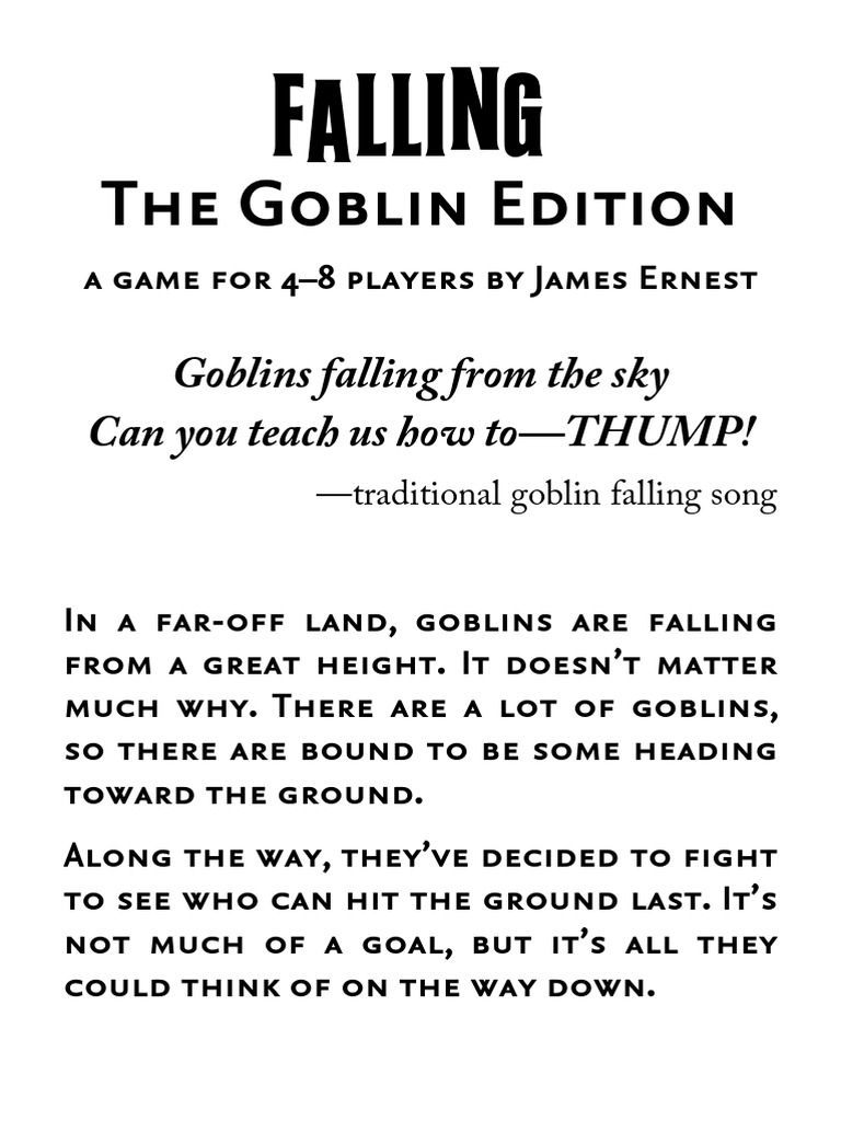 Goblin Falling Card Game Rules | PDF | Card Games | Games Of Mental Skill