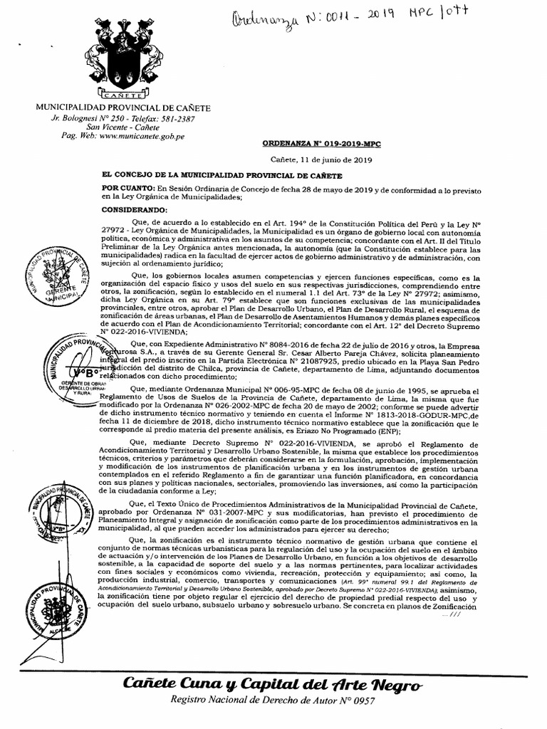 Ordenanza Municipal | PDF