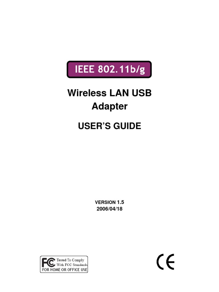 Wireless LAN USB Adapter: User'S Guide | PDF | Wireless Lan | Computer Network