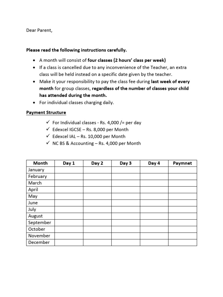 Class Fees | PDF | Career & Growth