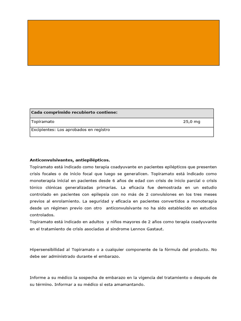 AMATO COMP RECUBIERTOS 25 MG | PDF | Epilepsia | Medicamentos con receta