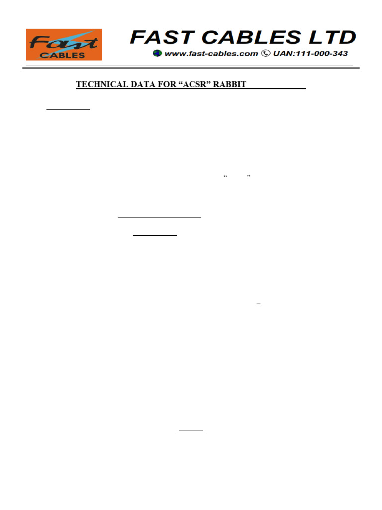 ACSR Rabbit TDS | PDF | Materials Science | Electrical Engineering