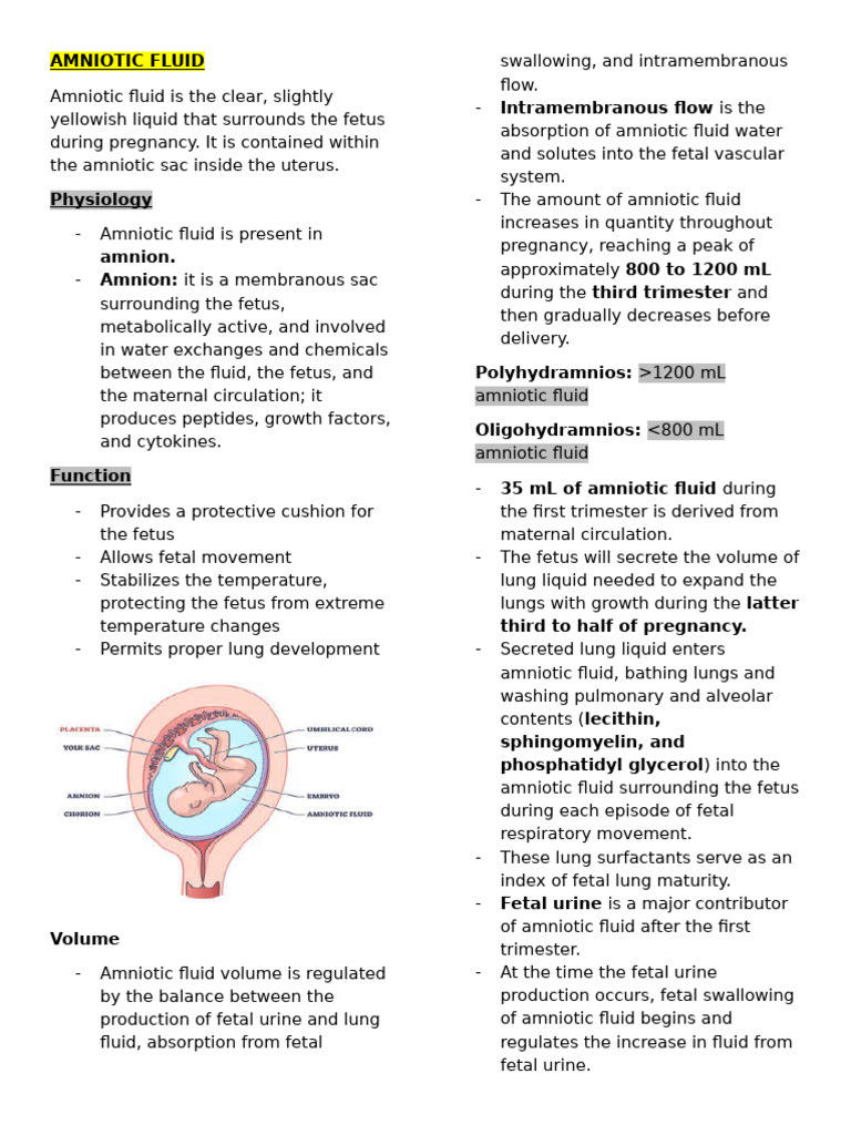 Aubf Amniotic Fluid | PDF | Clinical Medicine | Medical Specialties