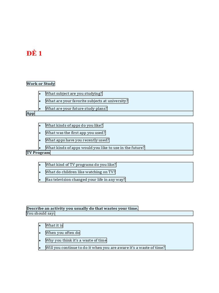 Speaking Test Pdf
