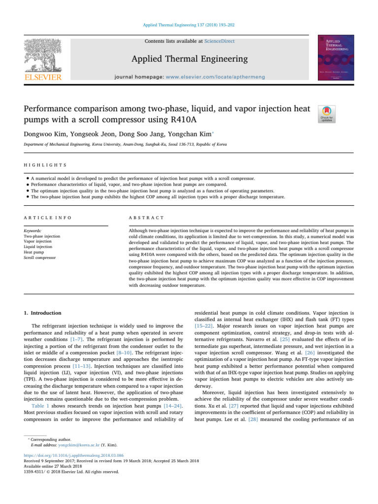 Performance Comparison Among Two-Phase, Liquid, and Vapor Injection ...