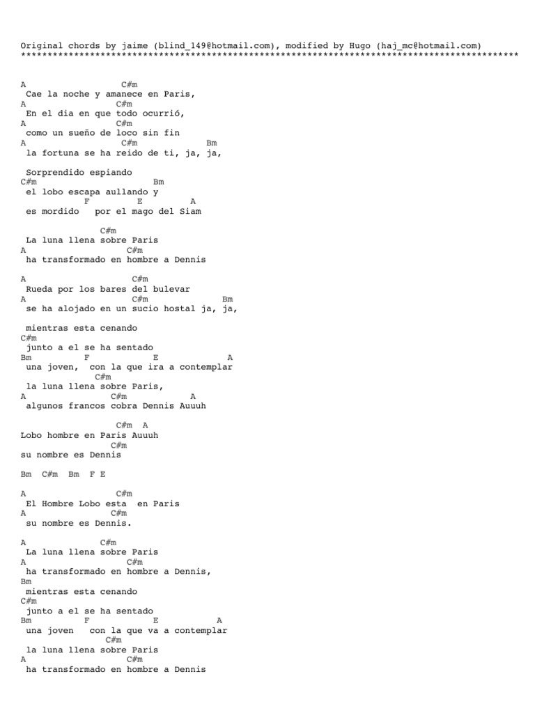 Lobo Paris Letra | PDF