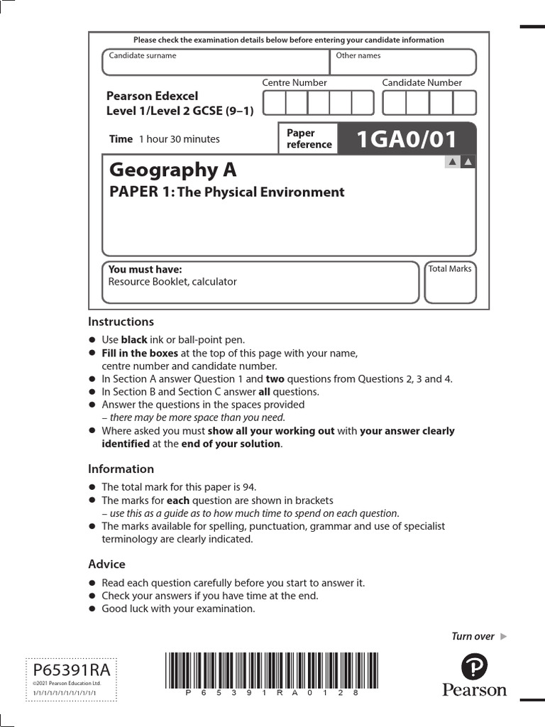 Geography Practice Paper 6 | PDF | Glacier | Earth Sciences