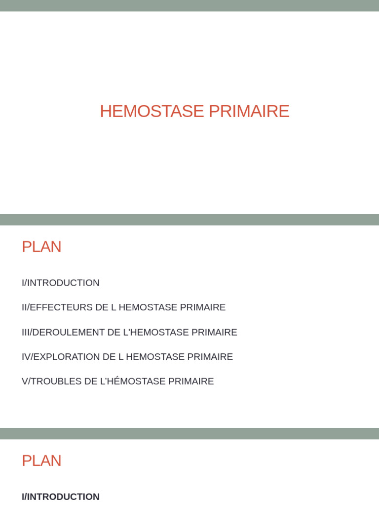 Hémostase Primaire : Mécanismes et Troubles | PDF | Coagulation ...