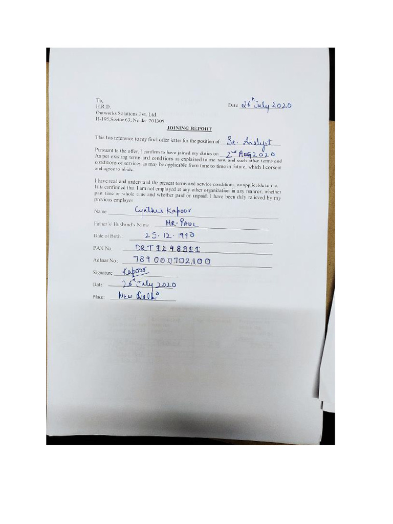 Joining Sample Form Guideline | PDF