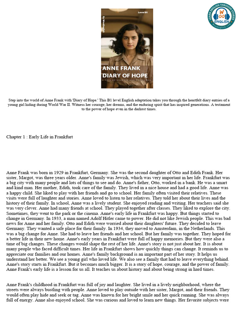 Anne Frank: Childhood in Frankfurt | PDF | Anne Frank | Diary