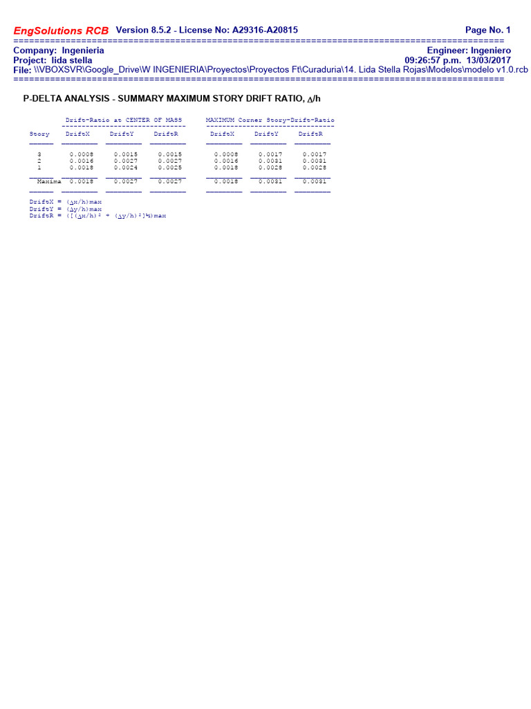 Structural Drift Analysis Report | PDF