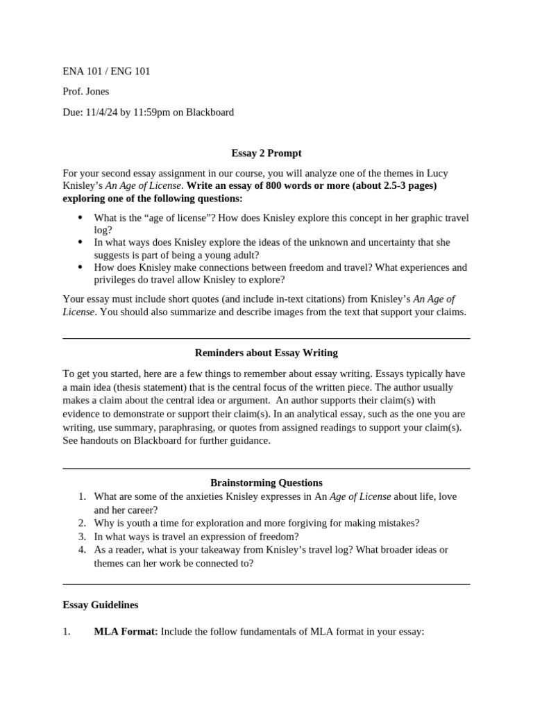 Essay 2 Prompt | PDF | Essays | Human Communication