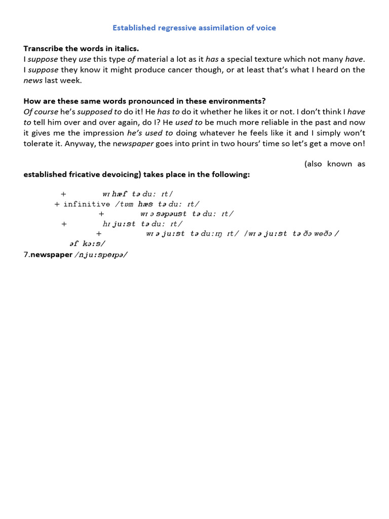 Phonetic Assimilation Guide | PDF | Foreign Language Studies