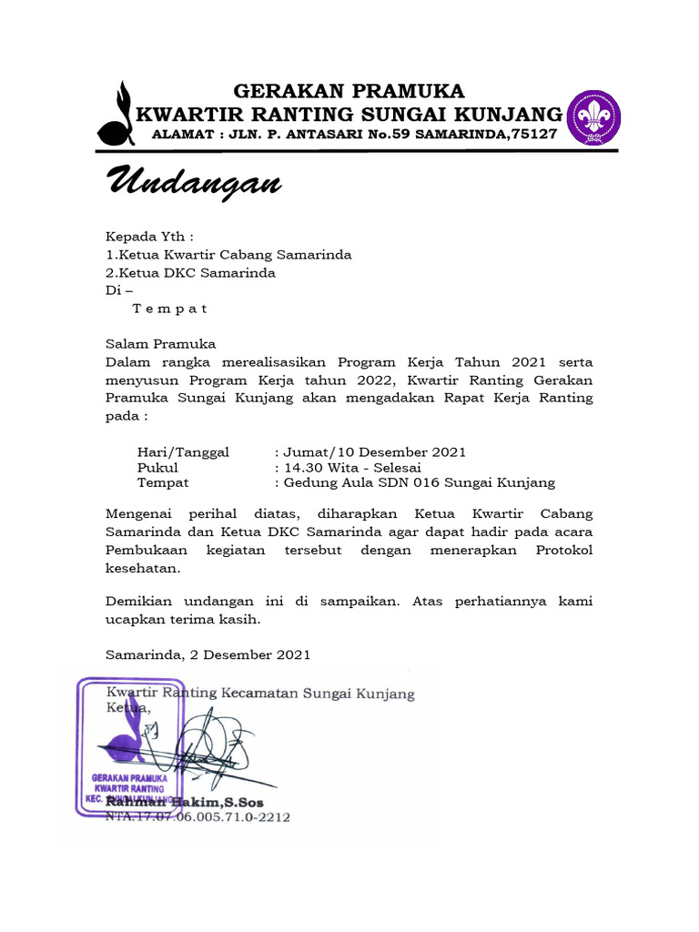 Undangan Raker Cabang | PDF | Seni