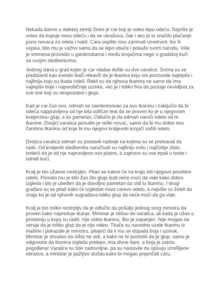 Carevo Novo Odelo | PDF