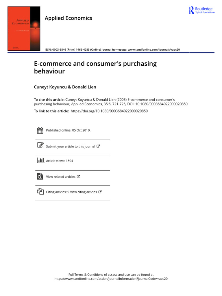 E-commerce Impact on Consumer Behavior | PDF | Statistics | E Commerce
