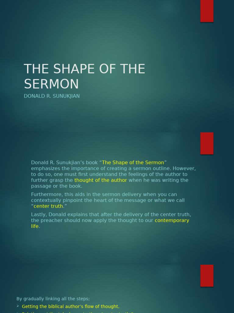 The Shape of The Sermon | PDF | Sermon | Truth