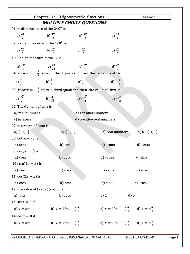 Trigonometry New QN Bank | PDF | Euclidean Geometry | Mathematics