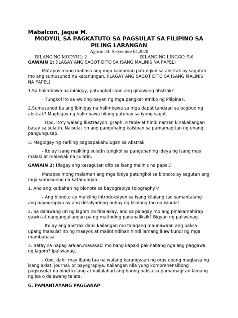 PFPL Week 5 6 Mabalcon | PDF