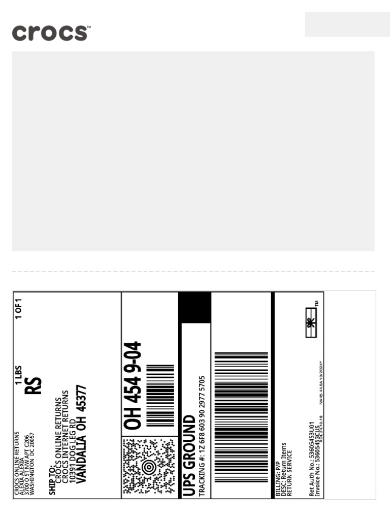 Crocs Print Label | PDF