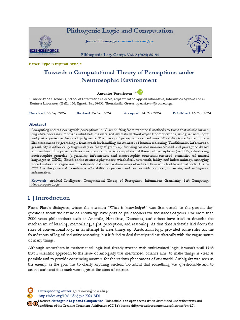 Neutrosophic Logic in AI Perception | PDF | Semantics | Fuzzy Logic
