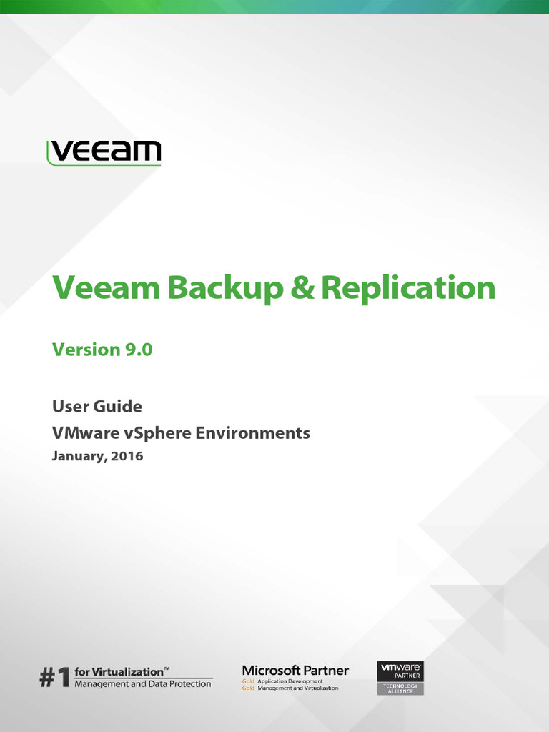 Veeam Backup 9 0 User Guide Vsphere En | PDF | Backup | Replication (Computing)