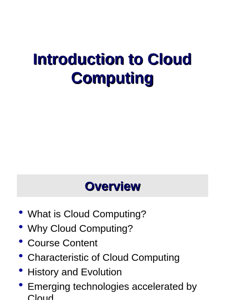L1 - Introduction To Cloud ComputingV2 | PDF | Cloud Computing | Virtualization