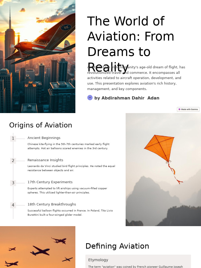 The World of Aviation From Dreams To Reality | PDF | Aviation | Airlines