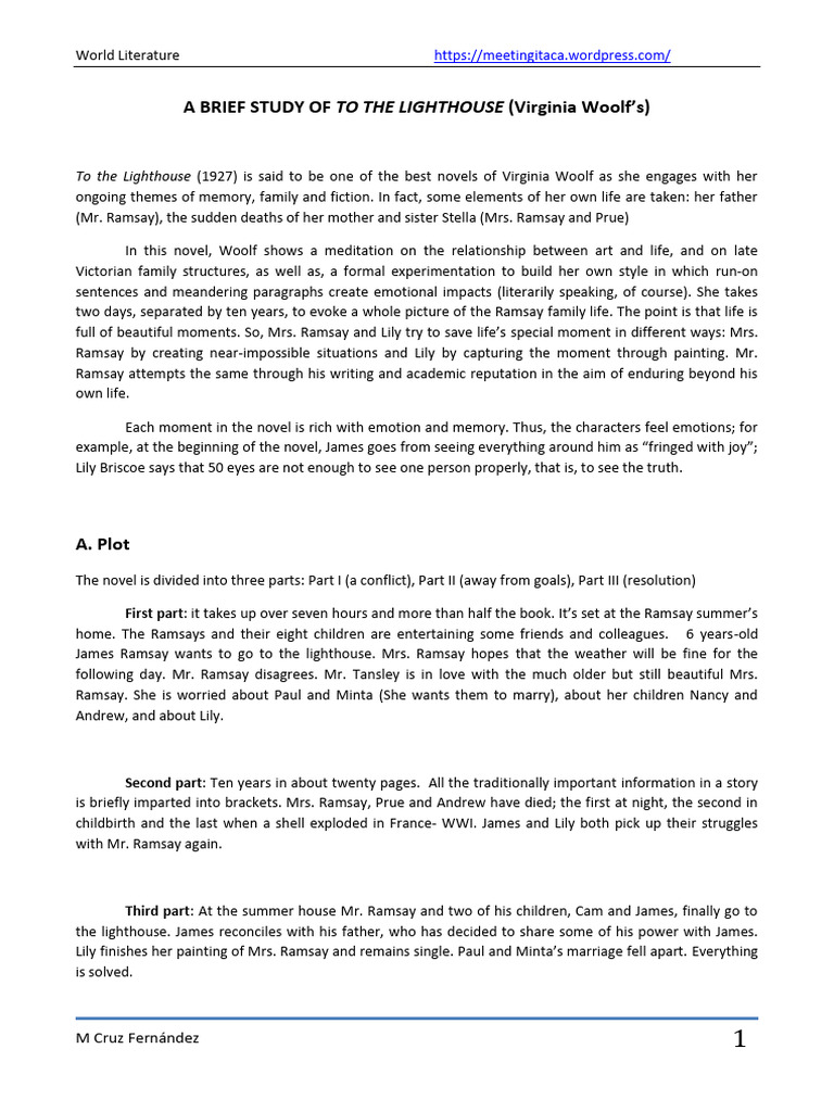 Virginia Woolf's To the Lighthouse Analysis | PDF | To The Lighthouse