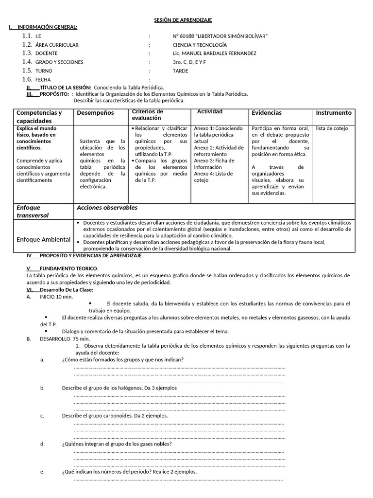 Aprendizaje de la Tabla Periódica | PDF | Rieles | Tabla periódica