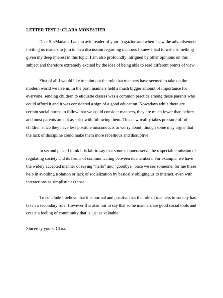 Letter Test 2 Part 2 | PDF