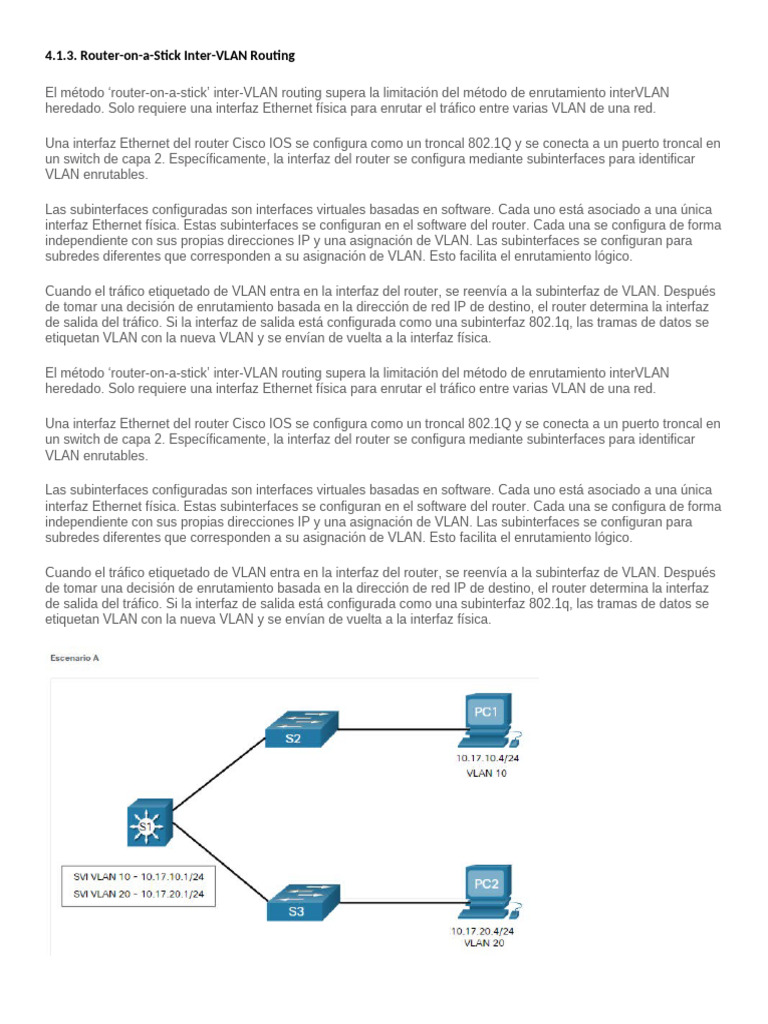 CISCO 1-4 Inter Vlan-Routing | PDF | Enrutador (Computación) | Protocolos de internet