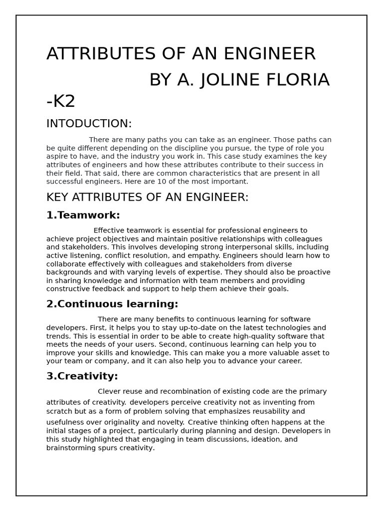 Key Attributes of Successful Engineers | PDF | Creativity | Engineering