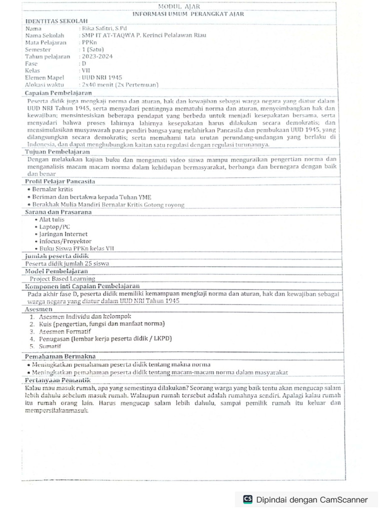 Modul Ajar Rika | PDF