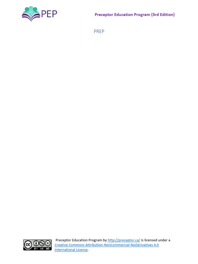 PEP - Learning Objectives - PREP | PDF