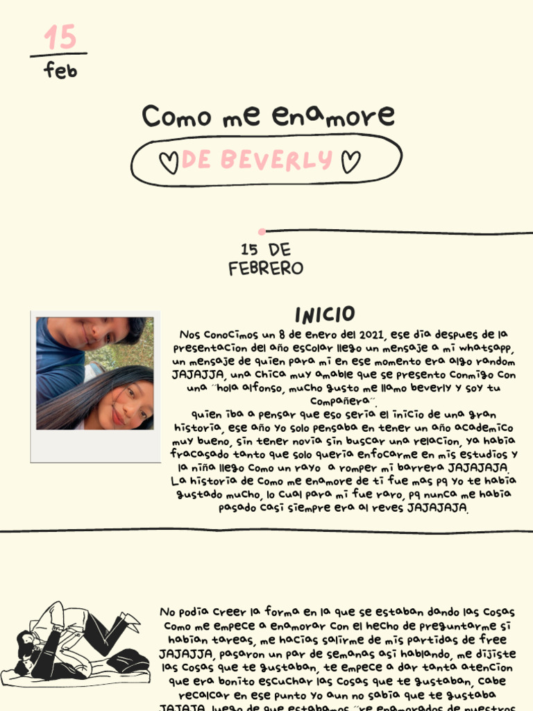 Presentación Historia de Amor San Valentín Ilustrada Beige | PDF