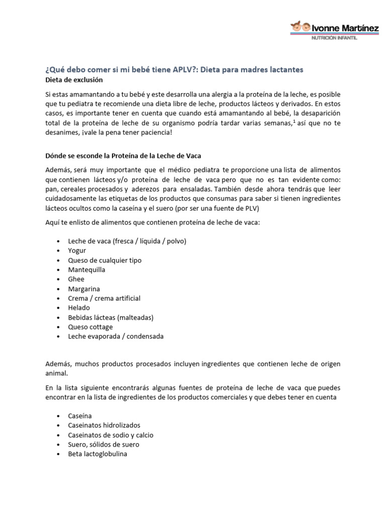 APLV | PDF | Leche | Productos lácteos