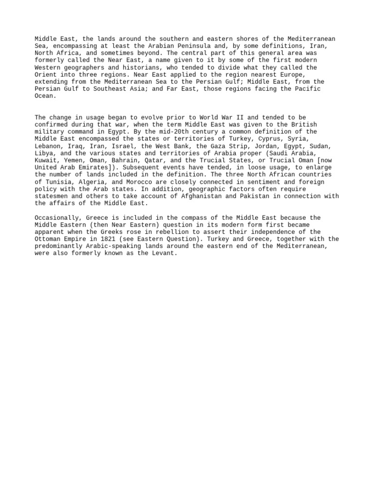 Middle East | PDF