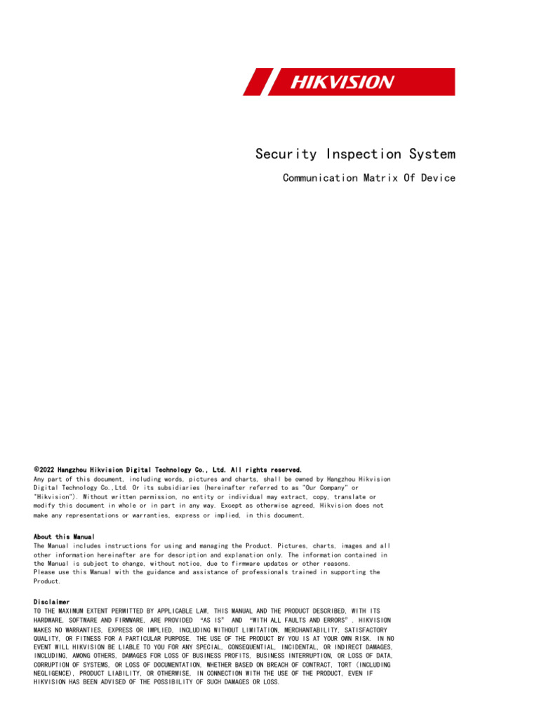 Security Inspection System - Communication Matrix | PDF | Legal ...