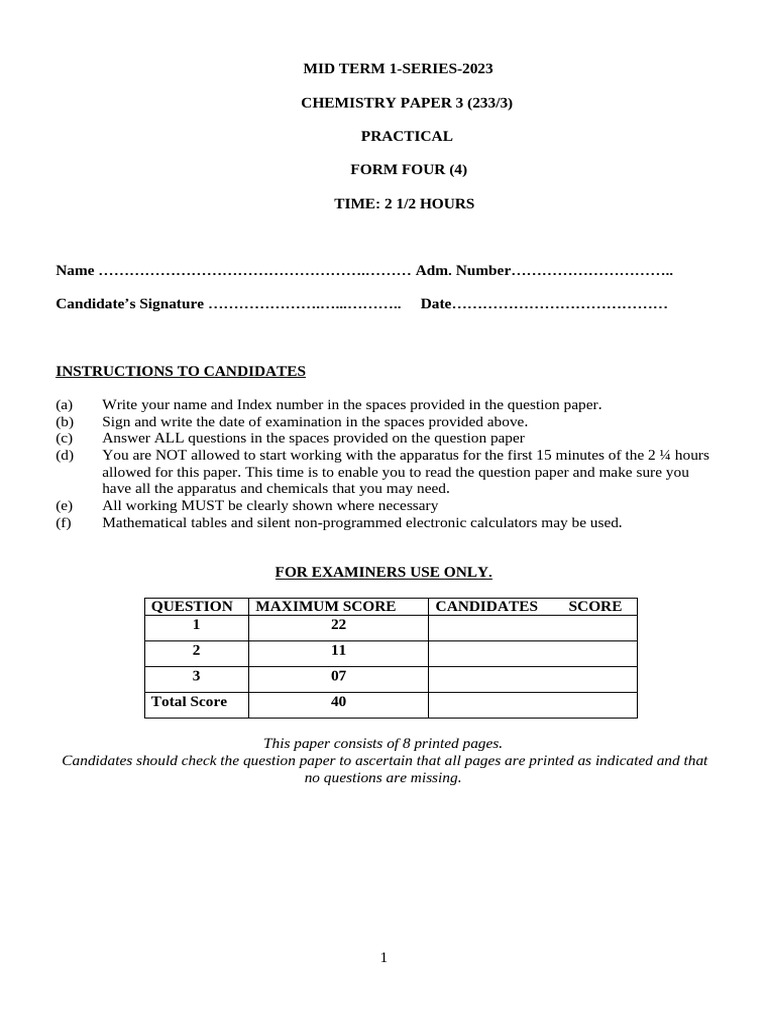 CHEM-PP3-QNS | PDF | Acid | Chemistry