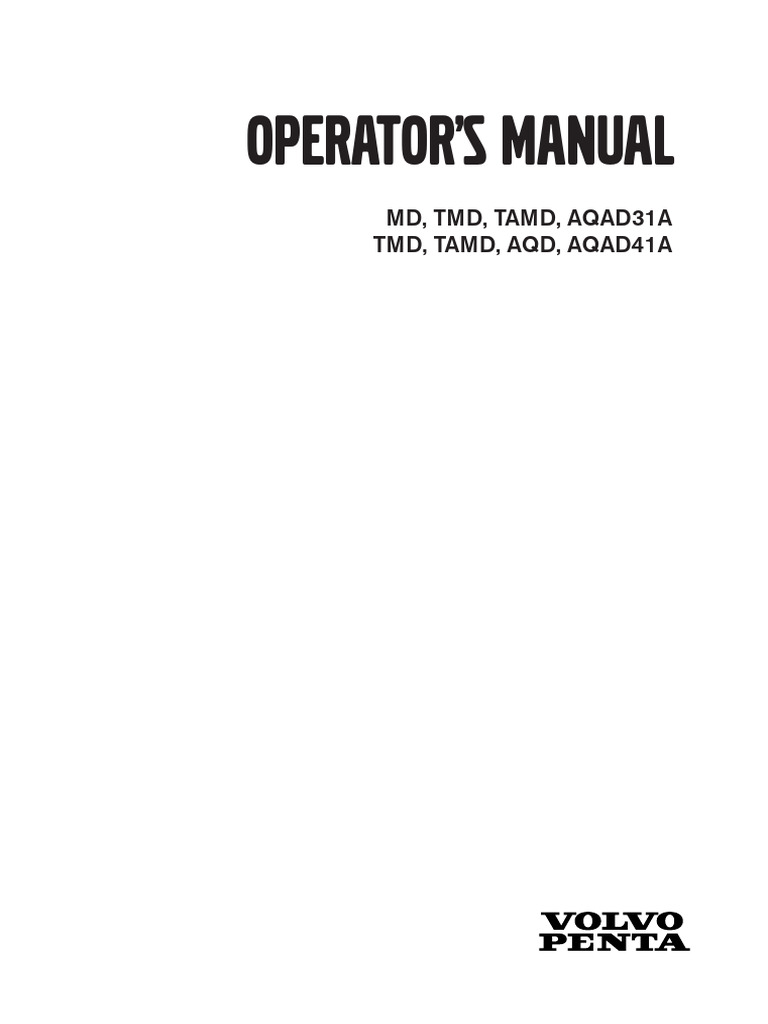 Volvo Penta Tamd41a Operator Manual | PDF | Computers